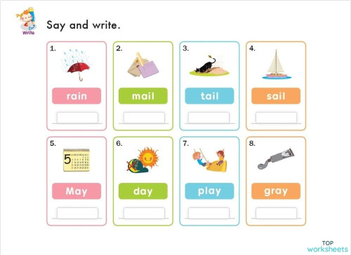 phonics ai, ay part 1. Interactive worksheet | TopWorksheets
