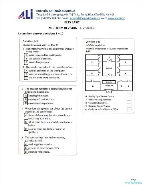 IB-05_Mid-term Revision_Listening. Interactive worksheet | TopWorksheets