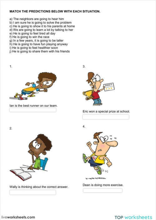 Going to predictions. Interactive worksheet | TopWorksheets