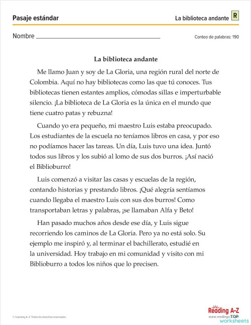 Práctica de Lectura. Ficha interactiva | TopWorksheets