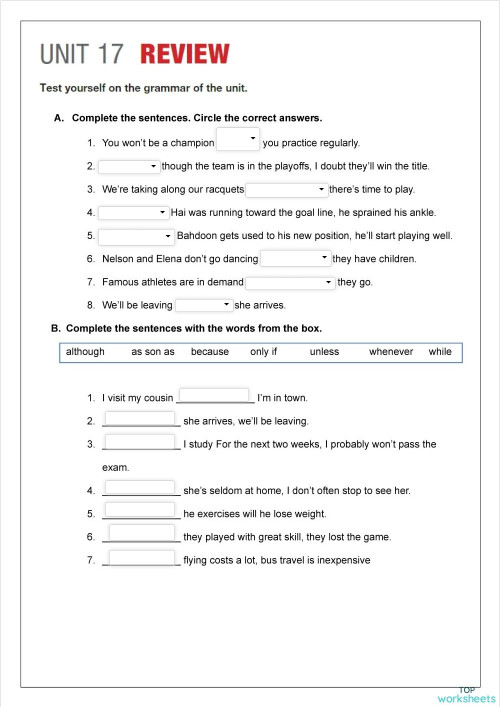 UNIT 17 AG 3. Interactive worksheet | TopWorksheets