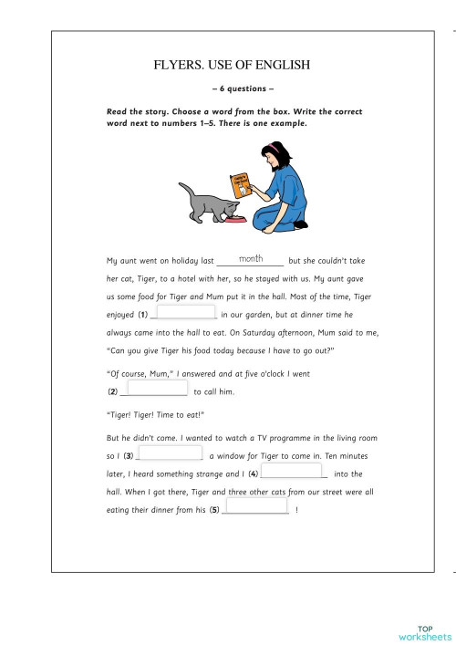 FLYERS 2: Use of English Exam. Interactive worksheet | TopWorksheets