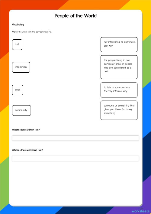 People of the World. Interactive worksheet | TopWorksheets