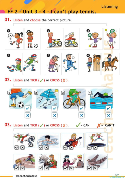 Listening: interactive worksheets and online exercises | TopWorksheets