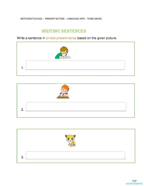 WRITING SENTENCES: THIRD GRADE (Copied). Interactive worksheet ...