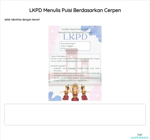 LKPD Menulis Puisi Berdasarkan Cerpen. Interactive worksheet ...