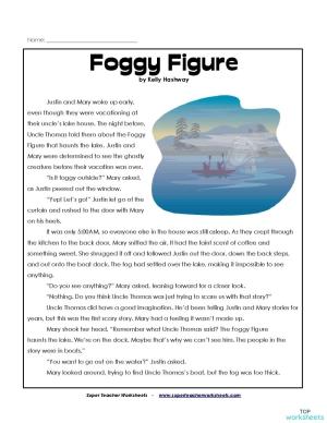 Reading Comprehension - Foggy Figure. Interactive worksheet | TopWorksheets