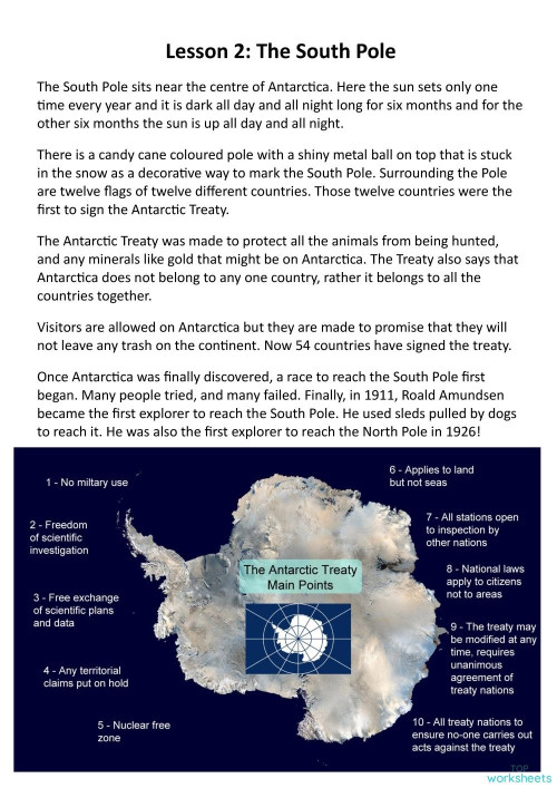 The Antarctic Treaty. Interactive worksheet | TopWorksheets