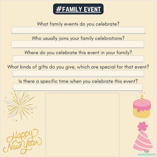 Family event. Interactive worksheet | TopWorksheets