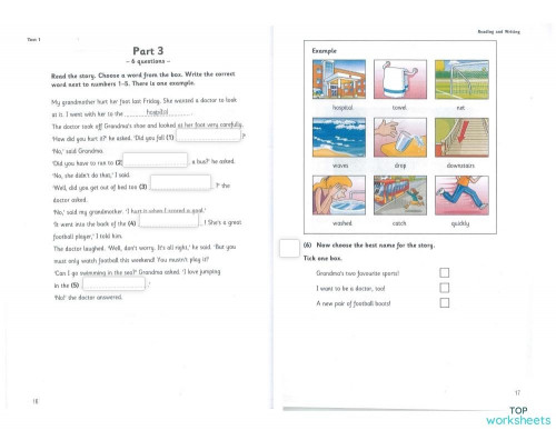 Movers Practice 2019 -P3-4 - Test 1. Bài tập tương tác | TopWorksheets