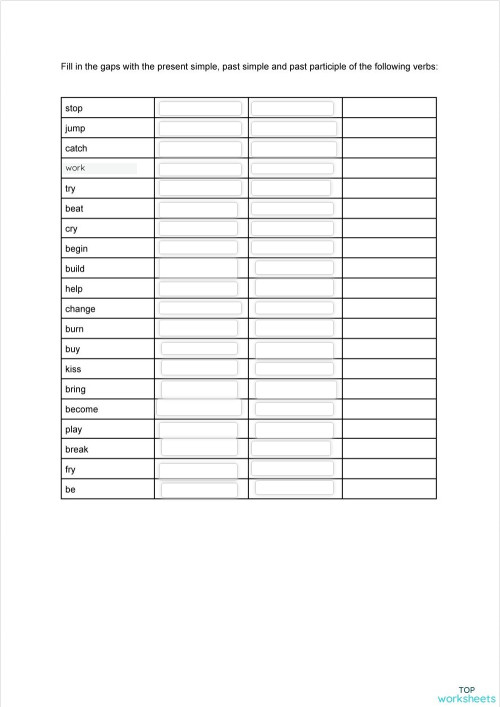 Irregular Verbs 01. Interactive worksheet | TopWorksheets