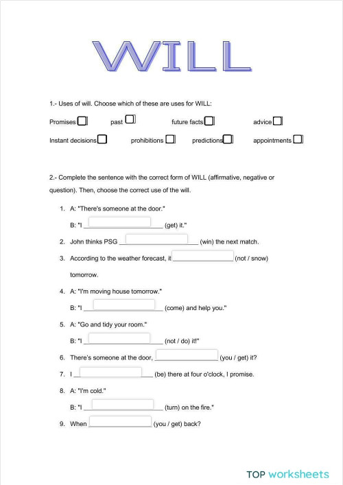 Will. Ficha interactiva | TopWorksheets