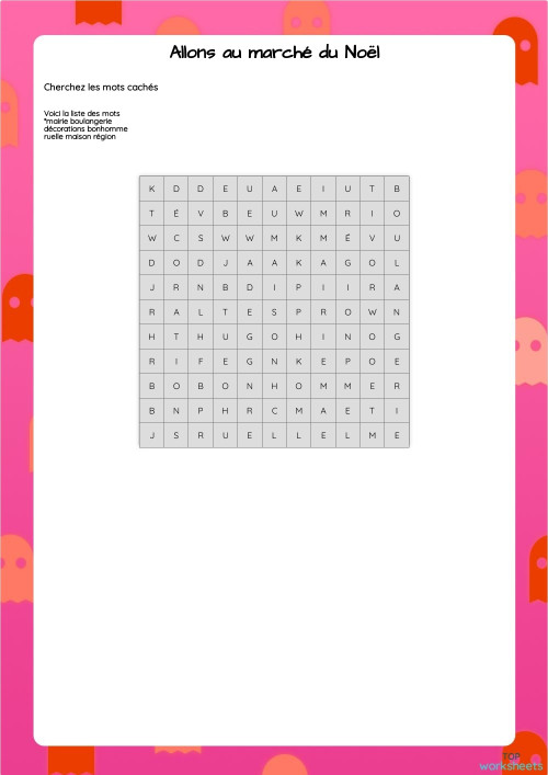Allons au marché du Noël. Interactive worksheet | TopWorksheets