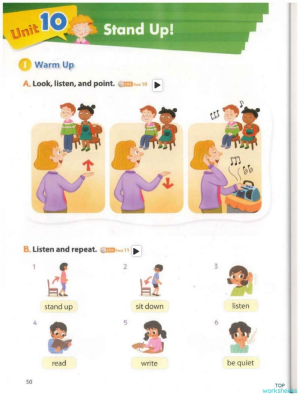 Listen Up 1_unit 10: Stand Up!. Interactive worksheet | TopWorksheets