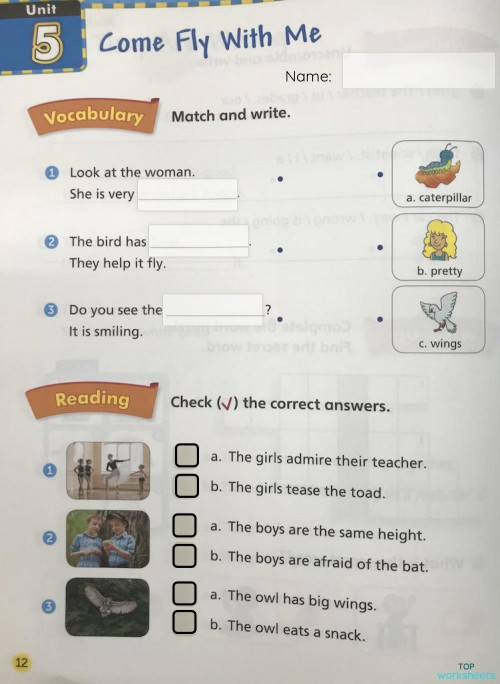 Class I Unit 5 WB. Interactive worksheet | TopWorksheets