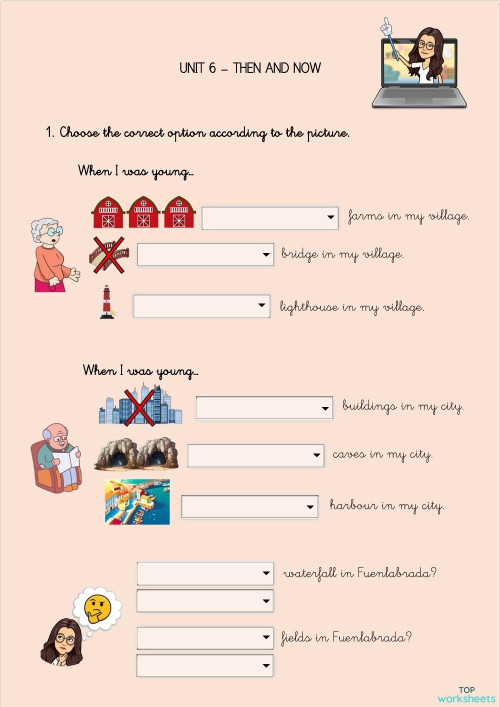 UNIT 6 - THEN AND NOW. Interactive worksheet | TopWorksheets