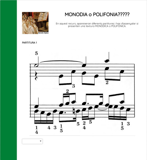 MONODIA o POLIFONIA?????. Fitxa interactiva | TopWorksheets