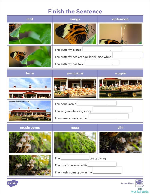 finish the sentence. Interactive worksheet | TopWorksheets