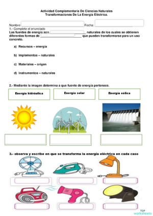 Actividad Complementaria De Ciencias Naturales Transformaciones De La ...