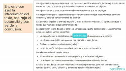 Partes de un texto expositivo. Ficha interactiva | TopWorksheets