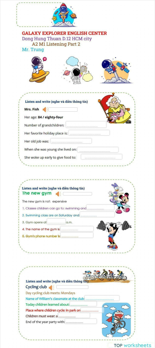 Flyers-listening-part2. Interactive worksheet | TopWorksheets