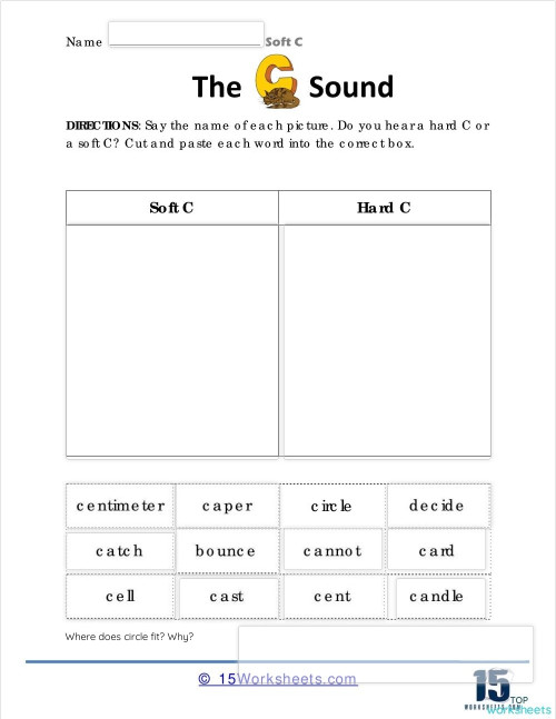 Soft and Hard C Worksheets. Interactive worksheet | TopWorksheets
