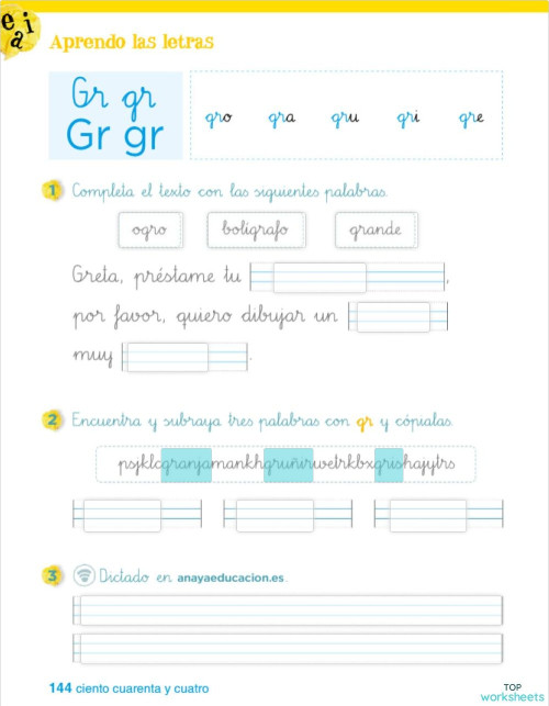 GR, trabadas Uxue. Ficha interactiva | TopWorksheets