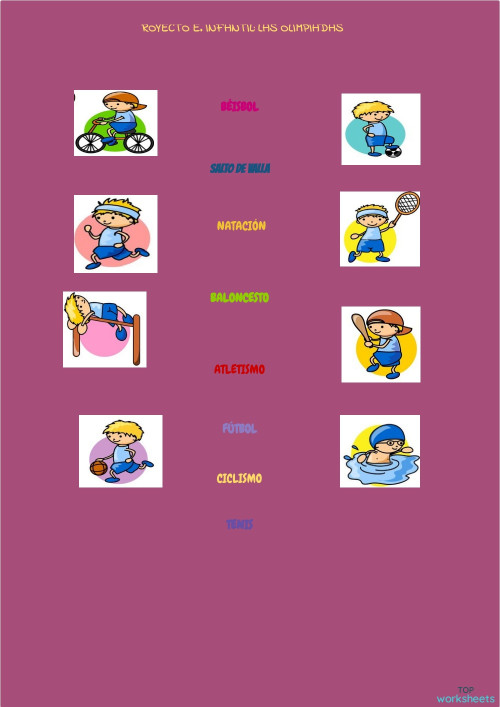 JUEGOS OLIMPICOS. Ficha interactiva | TopWorksheets