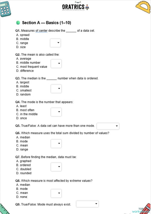 Corbett Maths Mixed Questions. Interactive worksheet | TopWorksheets