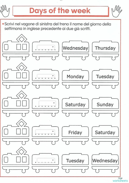 Days of the week (I giorni della settimana). Scheda interattiva ...