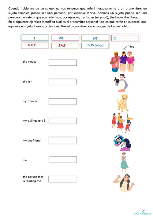 Pronouns practice. Interactive worksheet | TopWorksheets