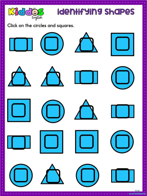 Circle and Square. Interactive worksheet | TopWorksheets
