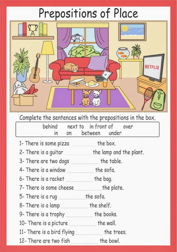 Prepositions of place - Sentences. Interactive worksheet | TopWorksheets