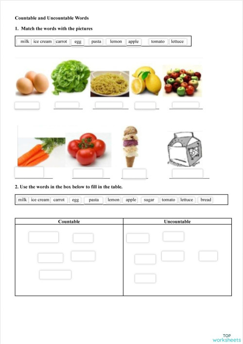 Food Vocab 1. Interactive worksheet | TopWorksheets