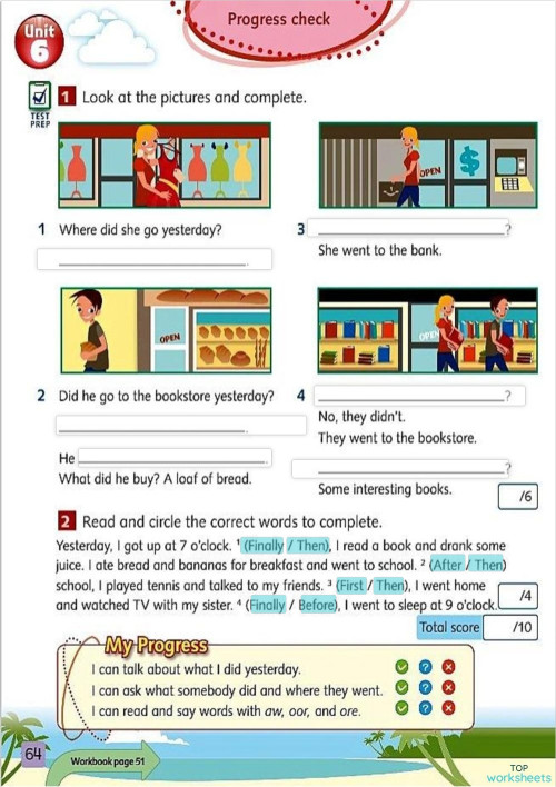 Progress Check NM 4 UNIT 6.. Interactive worksheet | TopWorksheets