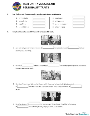 PERSONALITY TRAITS. Interactive worksheet | TopWorksheets