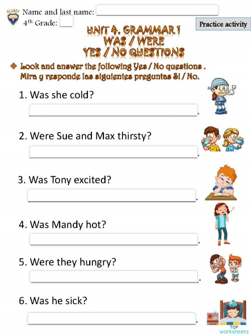 4th G. Unit 4. Grammar 1. Practice activity. Interactive worksheet ...