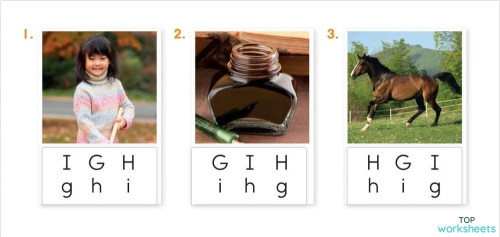 13 letters GHI. Interactive worksheet | TopWorksheets