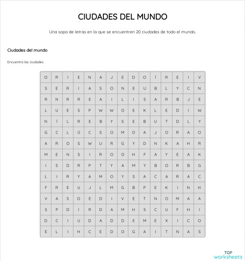 Repaso países y capitales de Europa. Ficha interactiva | TopWorksheets