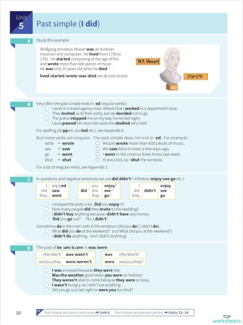Past Simple Intermediate. Interactive worksheet | TopWorksheets