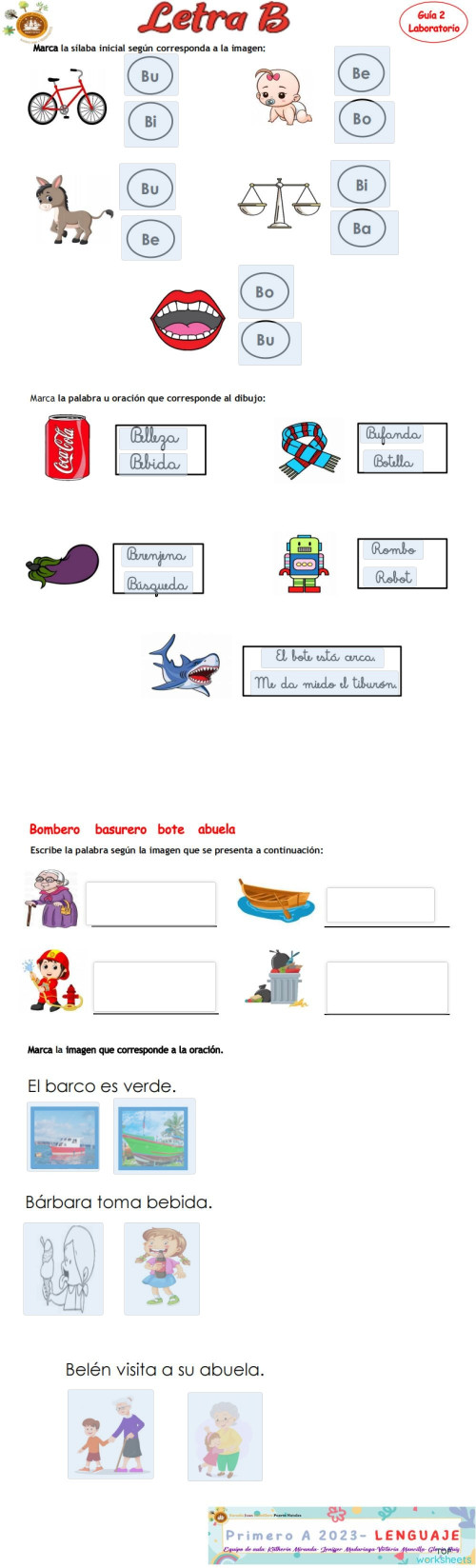 Leer oraciones. Ficha interactiva | TopWorksheets
