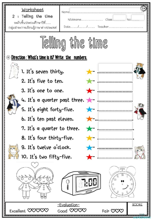 telling the time 2. Interactive worksheet | TopWorksheets