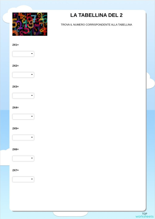 LA TABELLINA DEL 2. Scheda interattiva | TopWorksheets