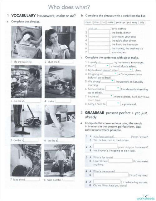 ACT 2-THIRD TERM-WHO DOES WHAT?. Interactive worksheet | TopWorksheets