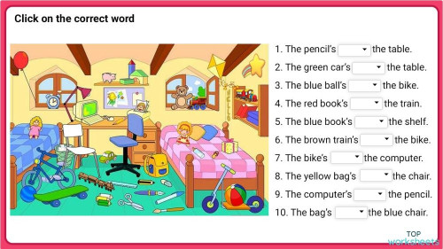 Prepositions of place (Activity 4). Interactive worksheet | TopWorksheets