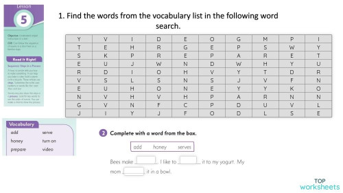 Lesson 5 - Reading Class - 3rd Grade. Interactive worksheet | TopWorksheets