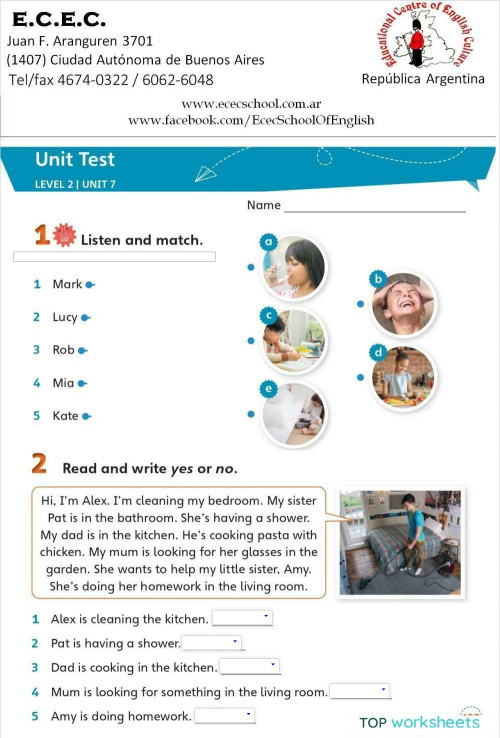 English code Assessment book page 107. Interactive worksheet ...