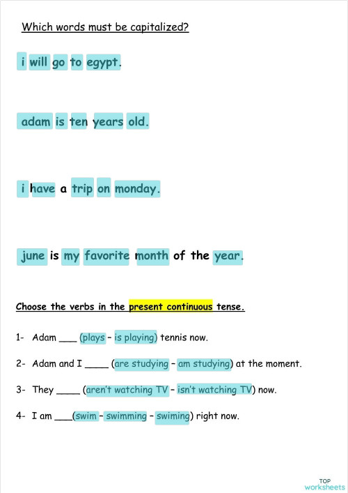 Sentences: interactive worksheets and online exercises | TopWorksheets