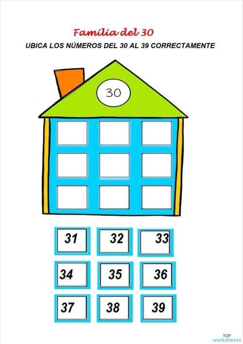 FAMILIA DEL 30: fichas interactivas y ejercicios online | TopWorksheets