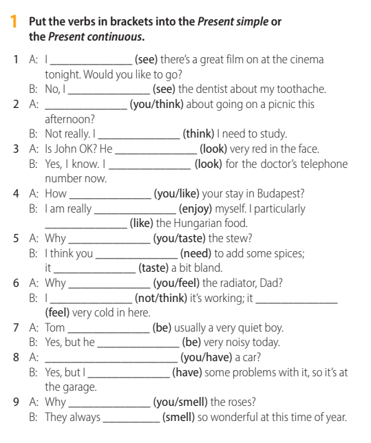 Grammar and Vocabulary Booster B2 Module 1 Present Tenses (Present ...